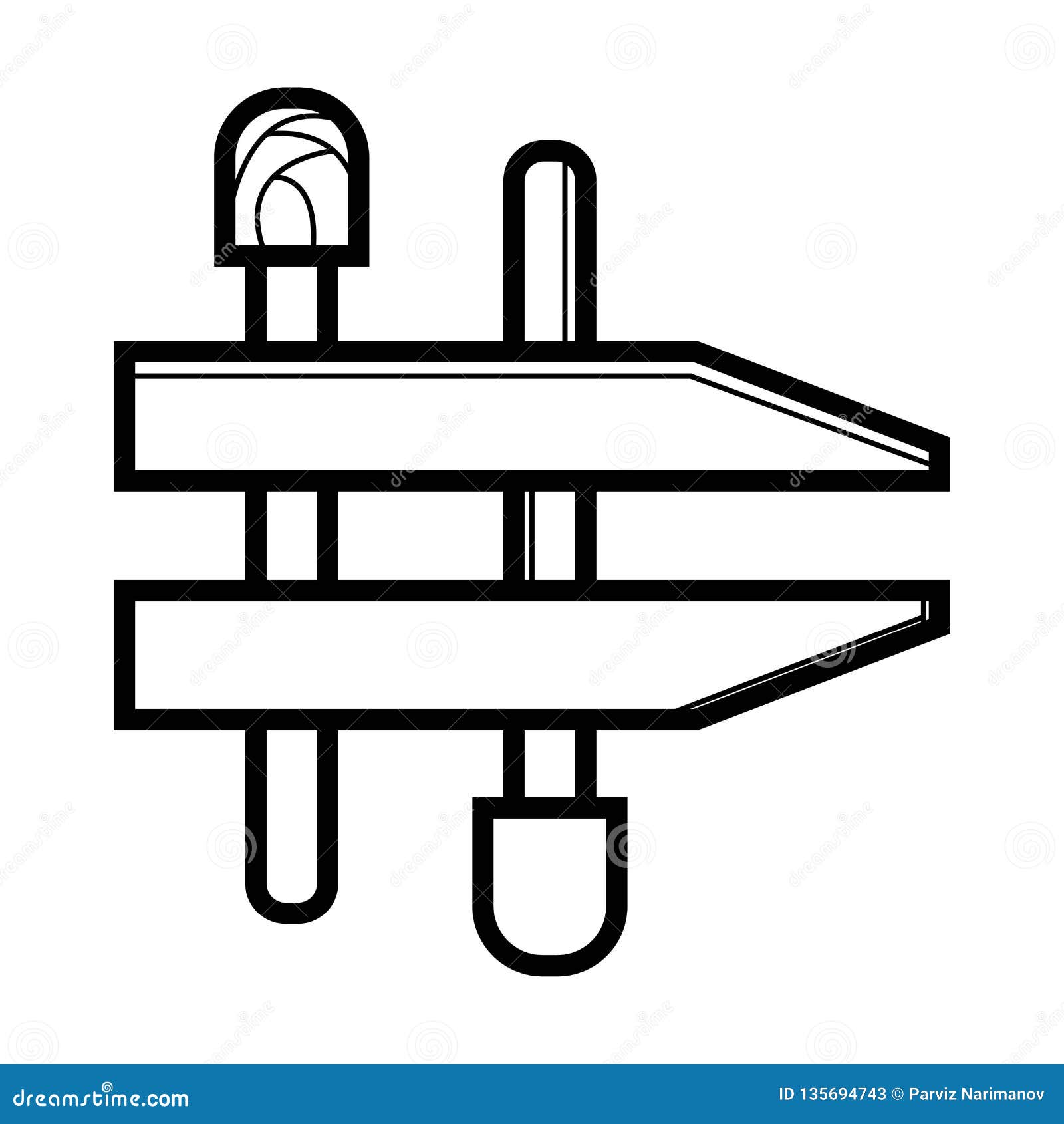 Clamping Icon Vector stock illustration. Illustration of black - 135694743