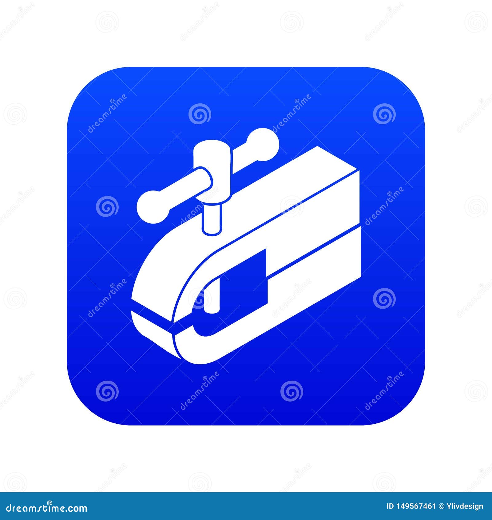 Clamping Machine Icon Blue Vector Stock Vector - Illustration of ...