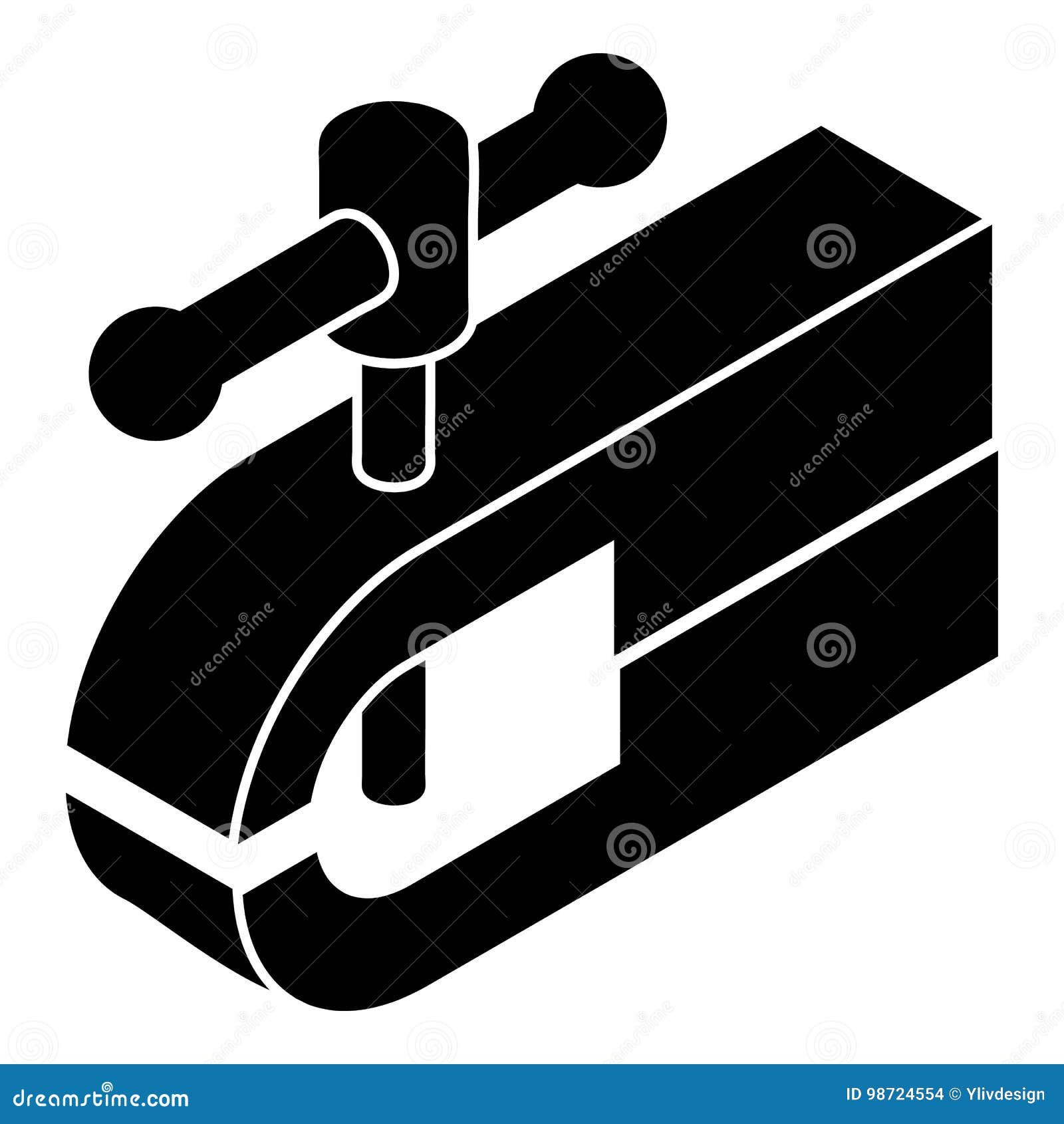 Clamping Machine Icon, Simple Black Style Stock Vector - Illustration ...