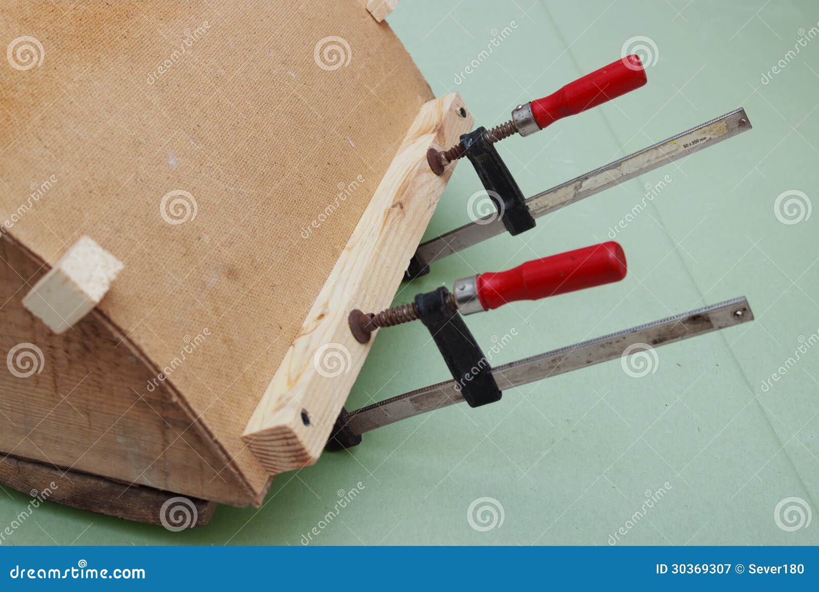 Clamps are Used for Gluing Workpiece Stock Image - Image of skill ...