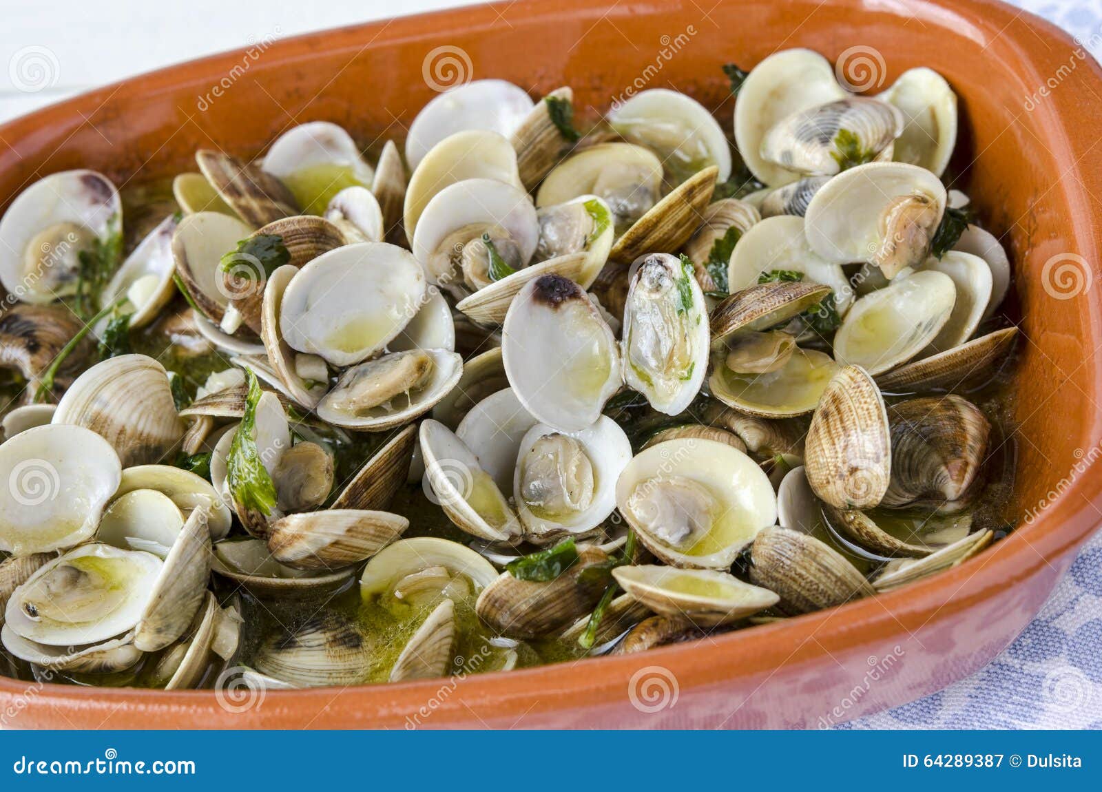 Clams stock image. Image of plate, cooked, food, fresh - 64289387