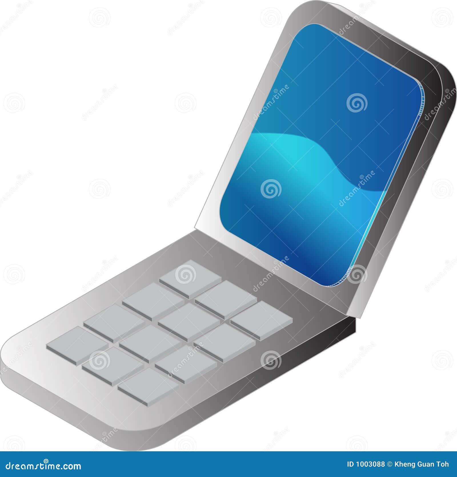 Clamshell Cellphone Illustrati Vector Illustration | CartoonDealer.com ...