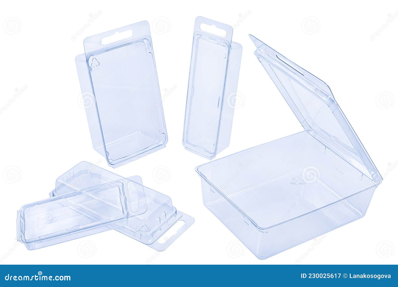 Collection of Clamshell Packages, Clear, Plastic, Blister Boxes Stock ...