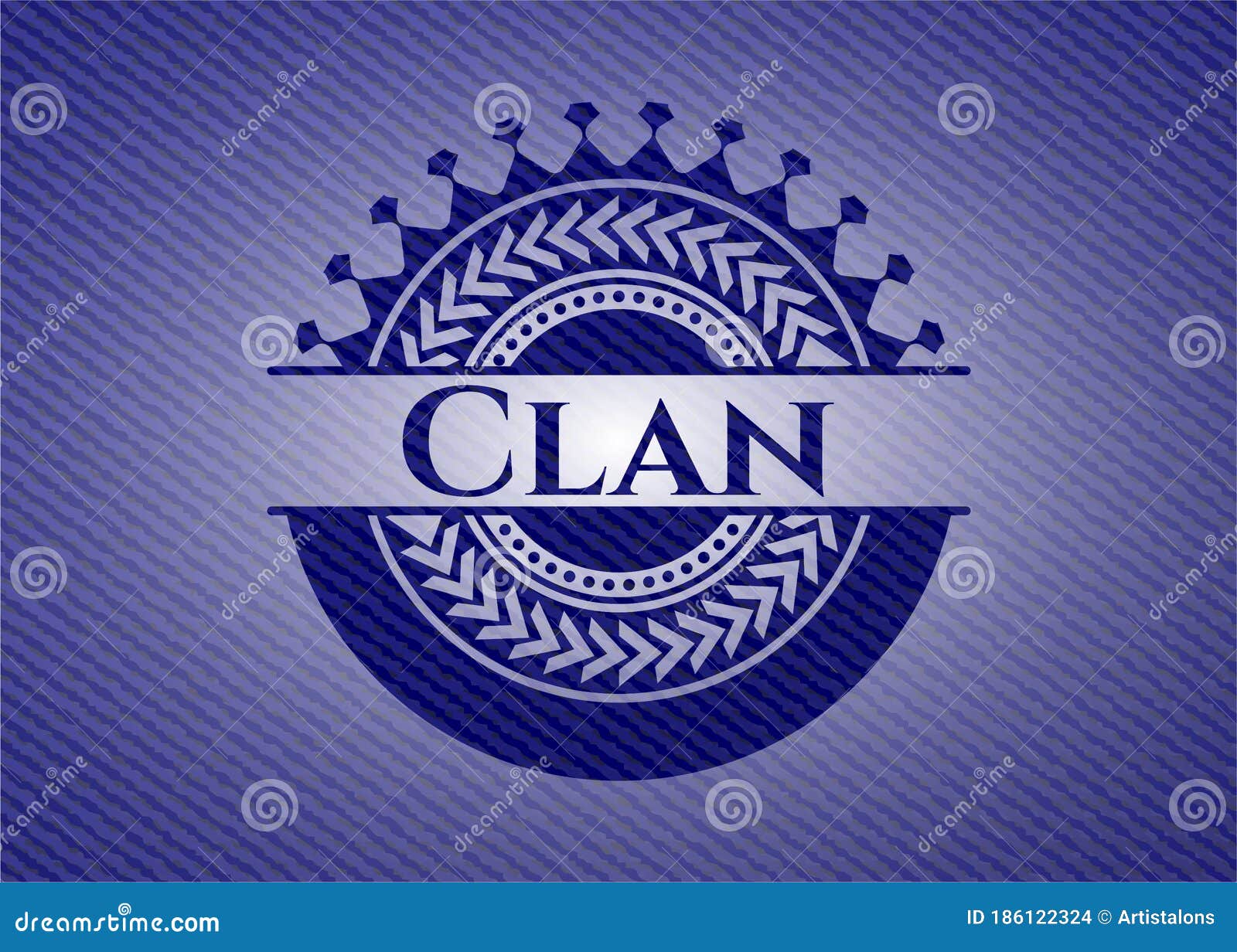 Clan Emblem With Denim Texture. Vector Illustration. Detailed ...