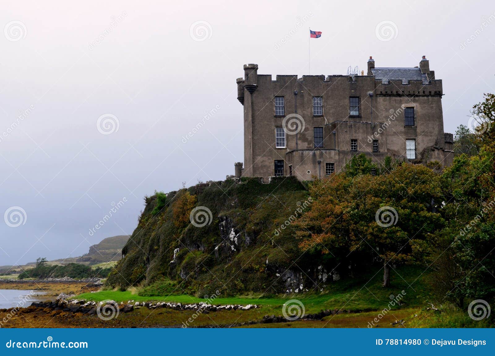 Clan MacLeod S Dunvegan Castle on a Cliff Stock Photo - Image of ...