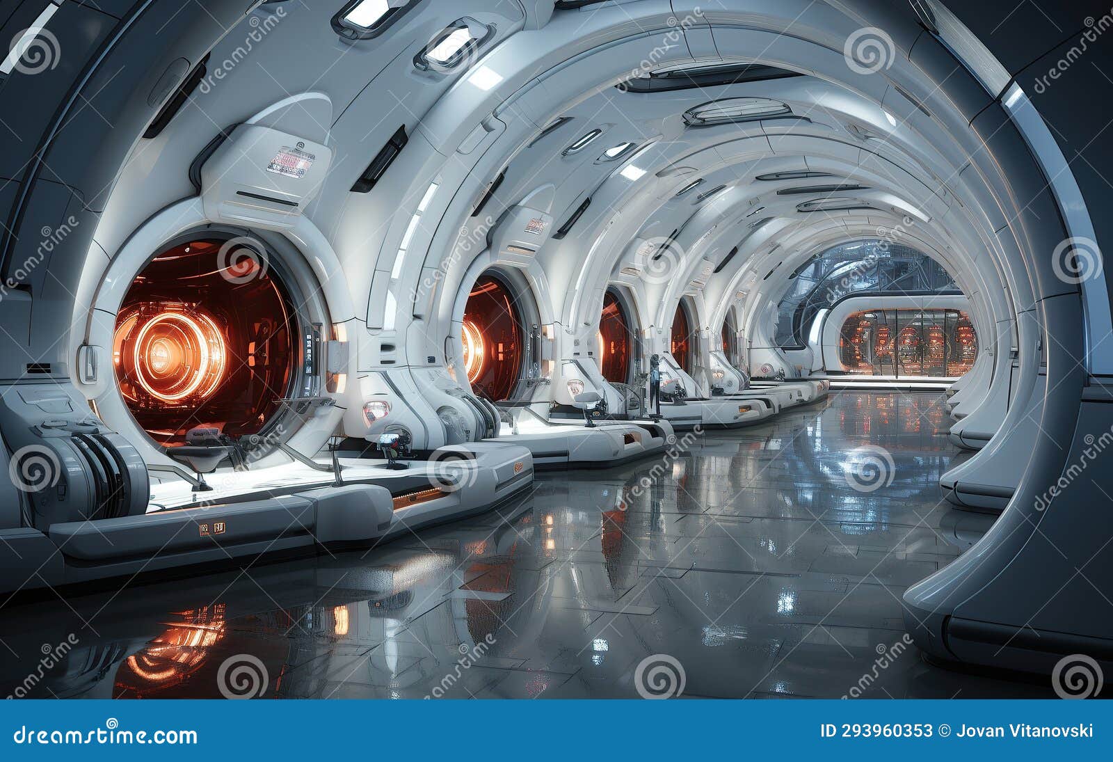 Clandestine Massive Hangar Sized Underground Research Lab, All White ...