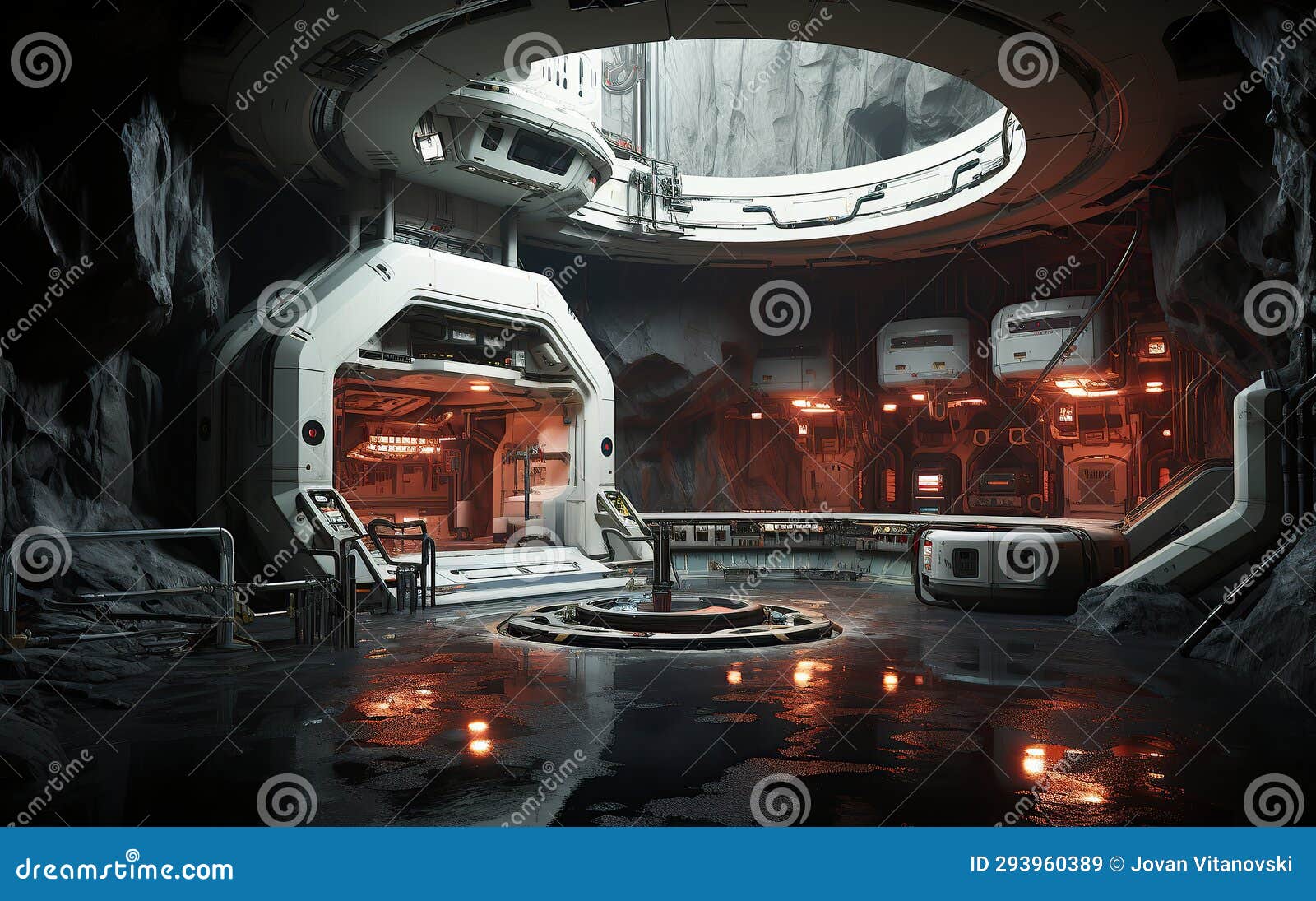 Clandestine Massive Hangar Sized Underground Research Lab, All White ...