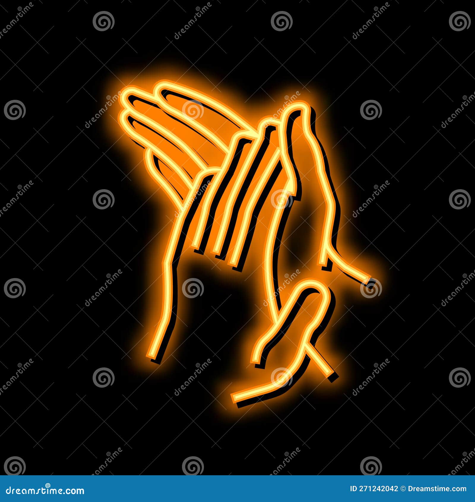 Clap Applause Neon Glow Icon Illustration Stock Vector - Illustration ...