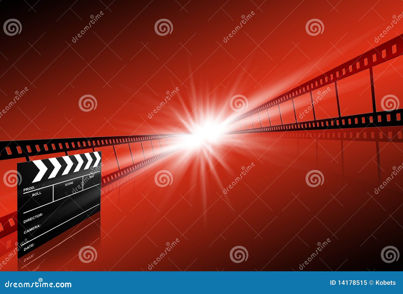 Movie Reel Background In Red