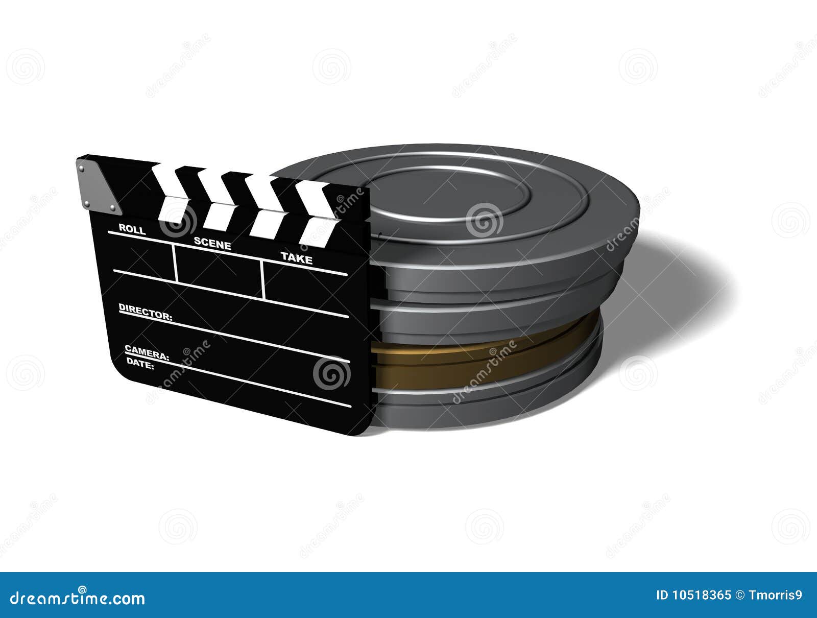 Clap Board and Film Cans stock illustration. Illustration of director ...