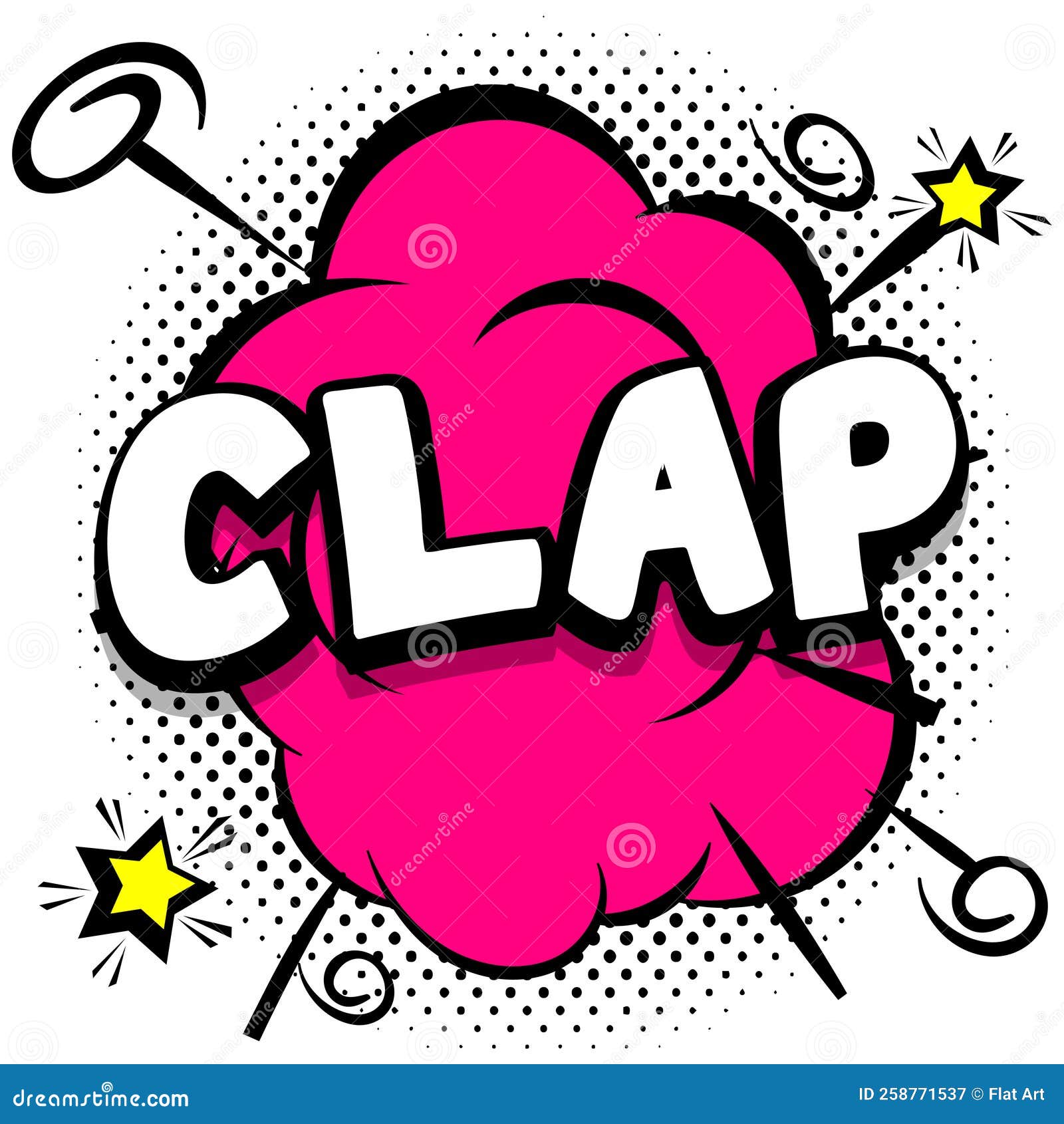 Clap Comic Bright Template with Speech Bubbles on Colorful Frames Stock ...