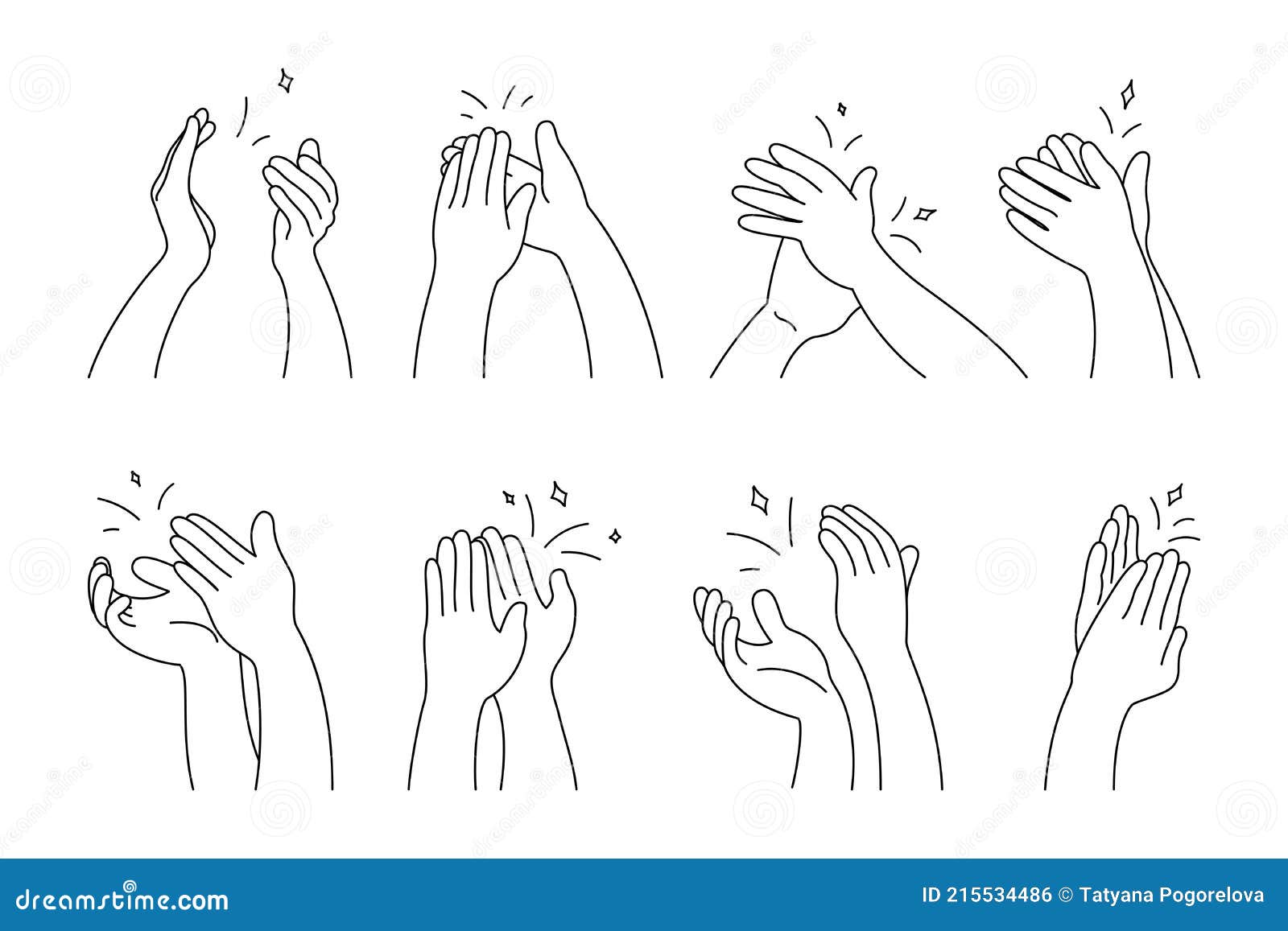 Clap Icon in Linear Style. Black and White Illustration Stock Vector ...