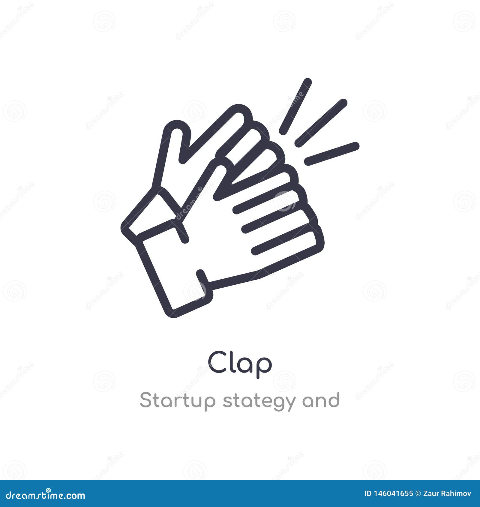 Clap Outline Icon. Isolated Line Vector Illustration from Startup ...
