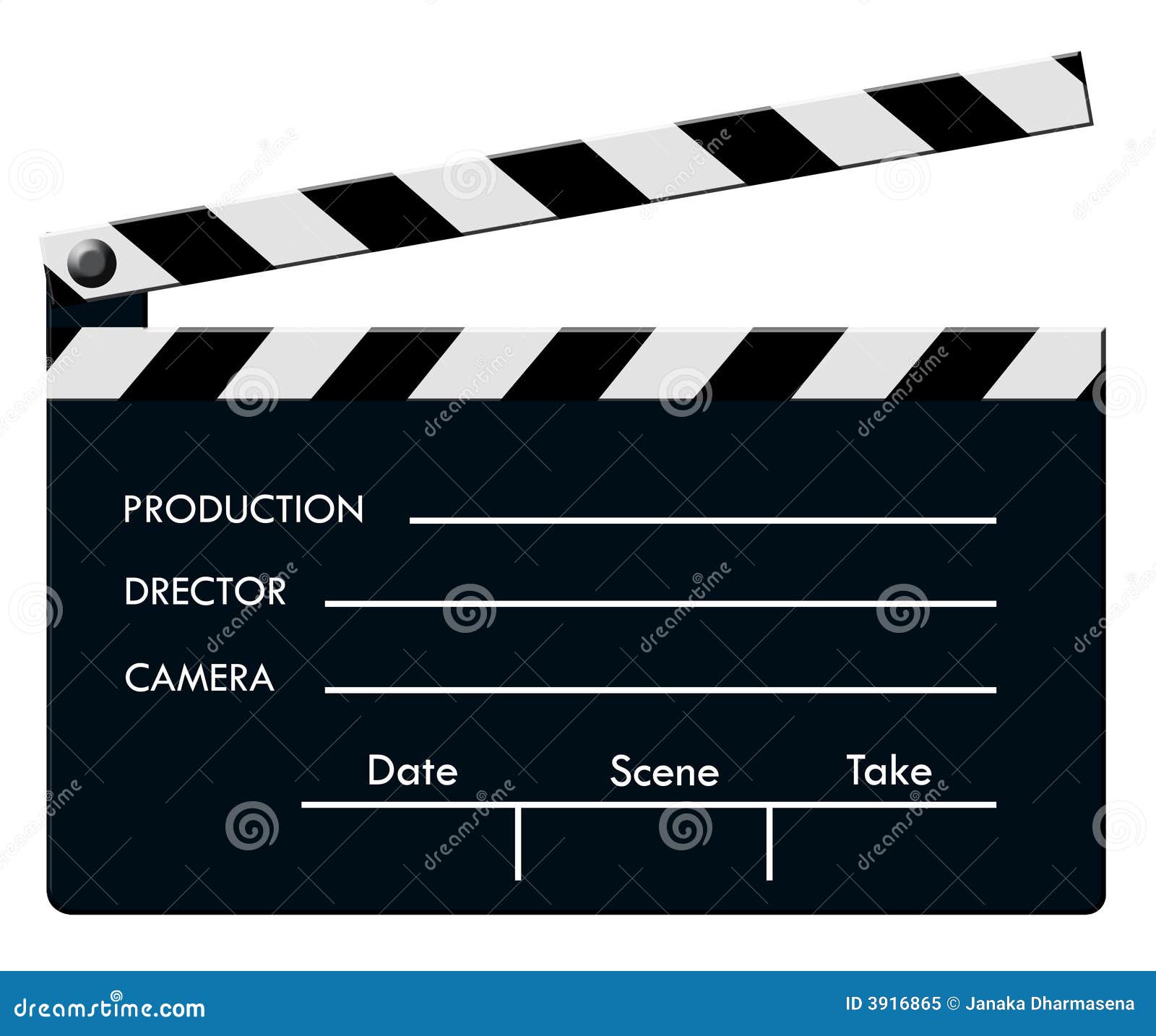 Digital Clapboard Isolated On White Background. 3D Illustration Royalty ...