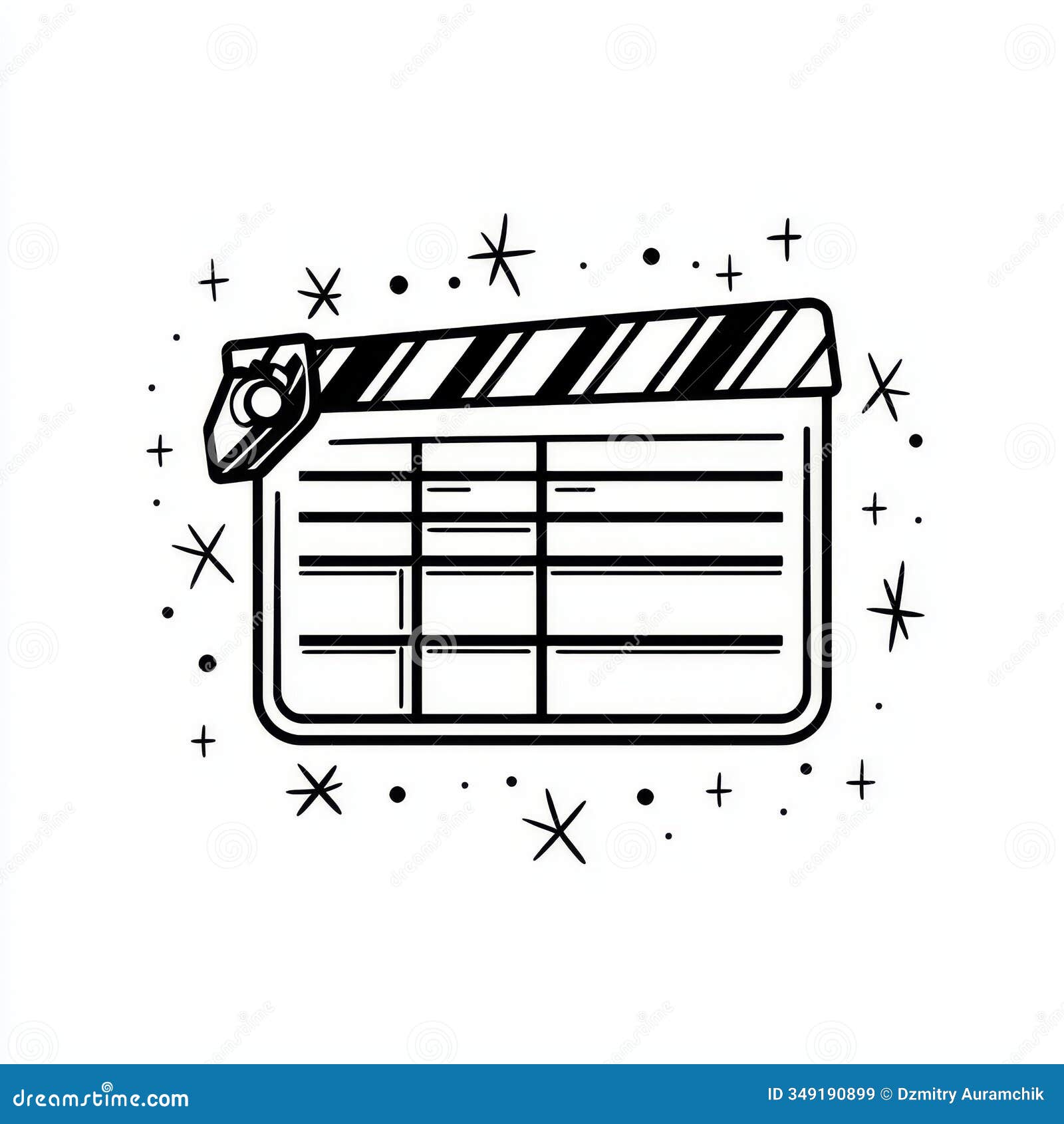 Clapboard Clicker Line Icon for Cinema. Clapperboard As an Isolated ...
