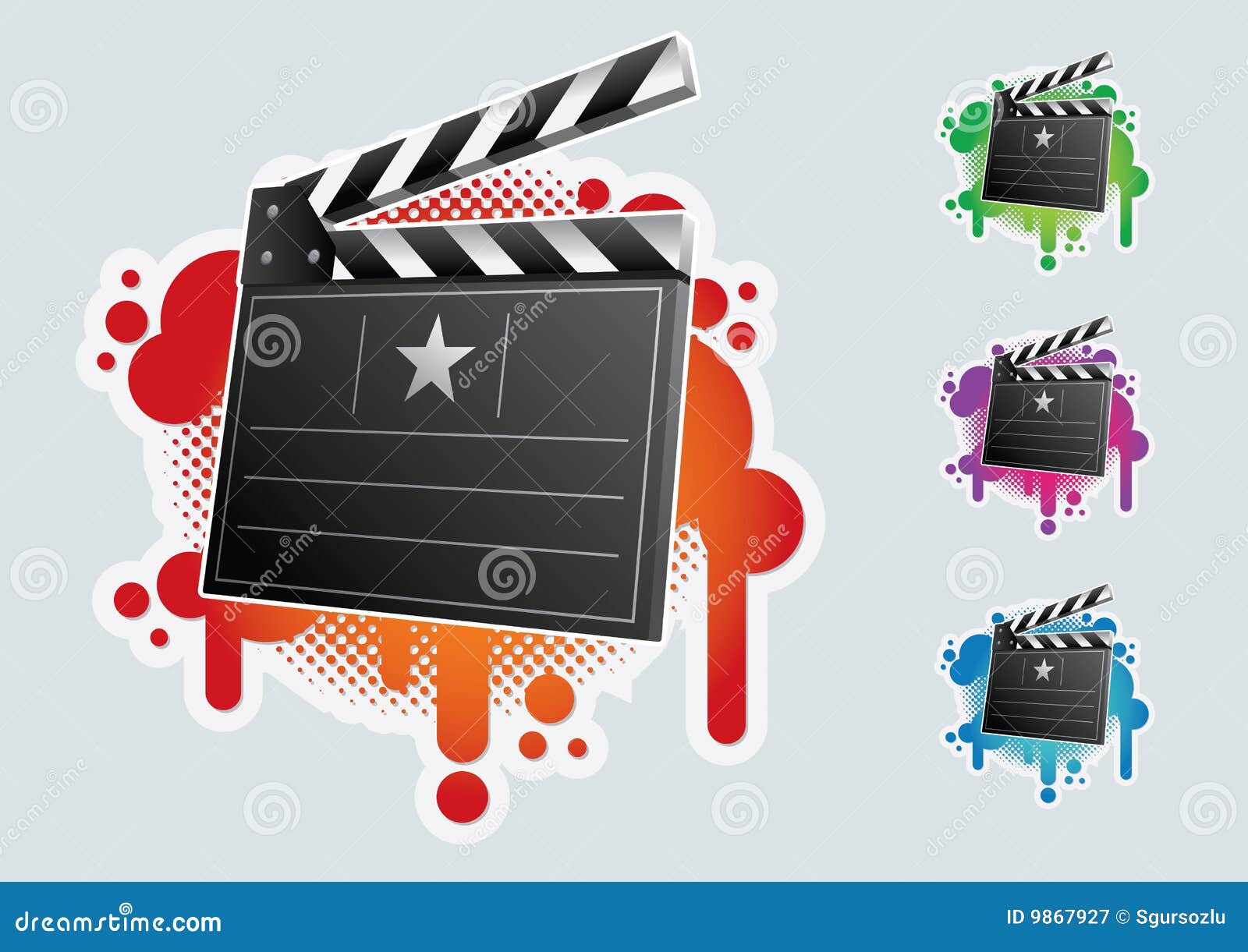 Clapboard symbol set. stock vector. Illustration of abstract - 9867927