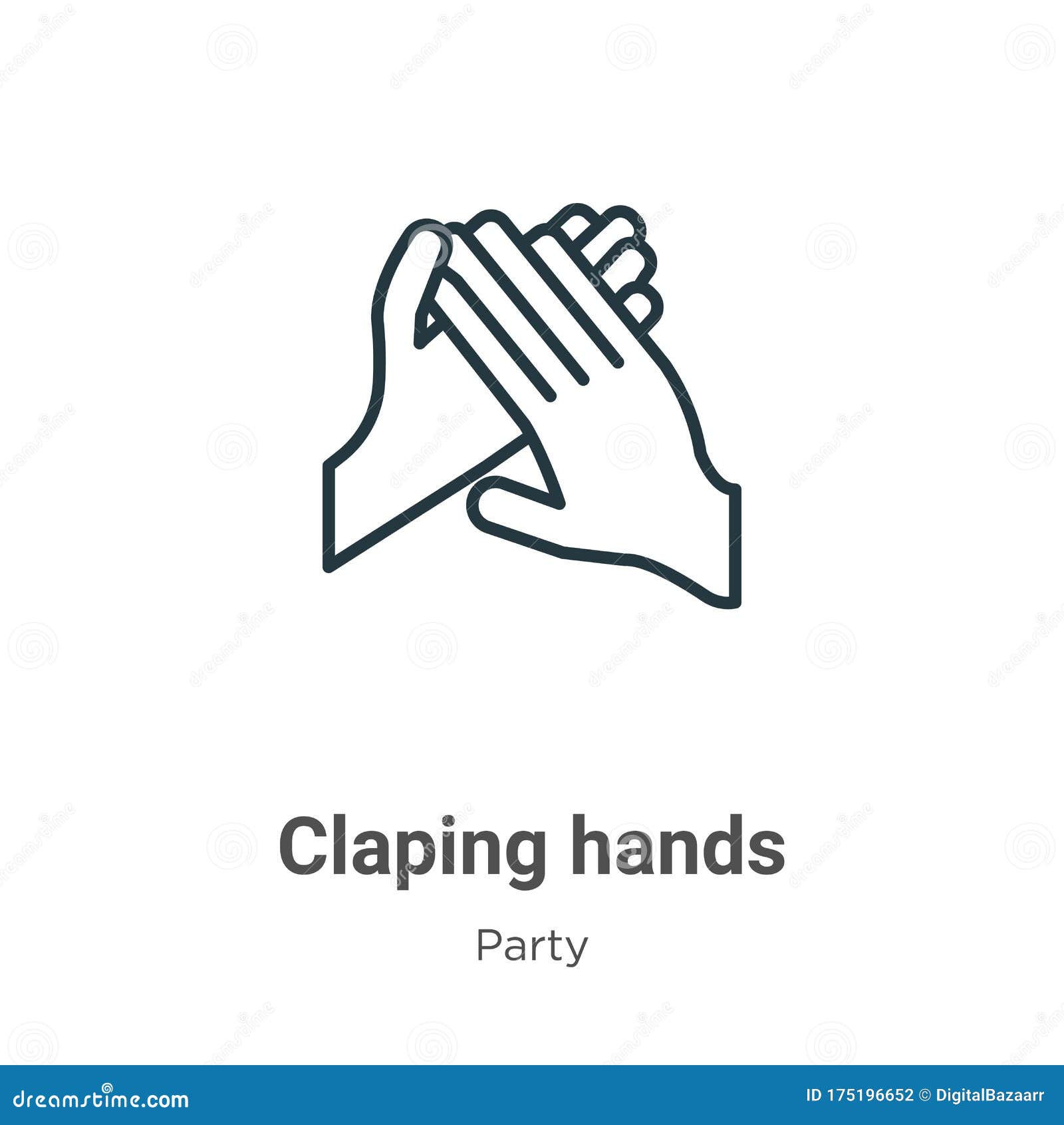 Claping Hands Outline Vector Icon. Thin Line Black Claping Hands Icon ...