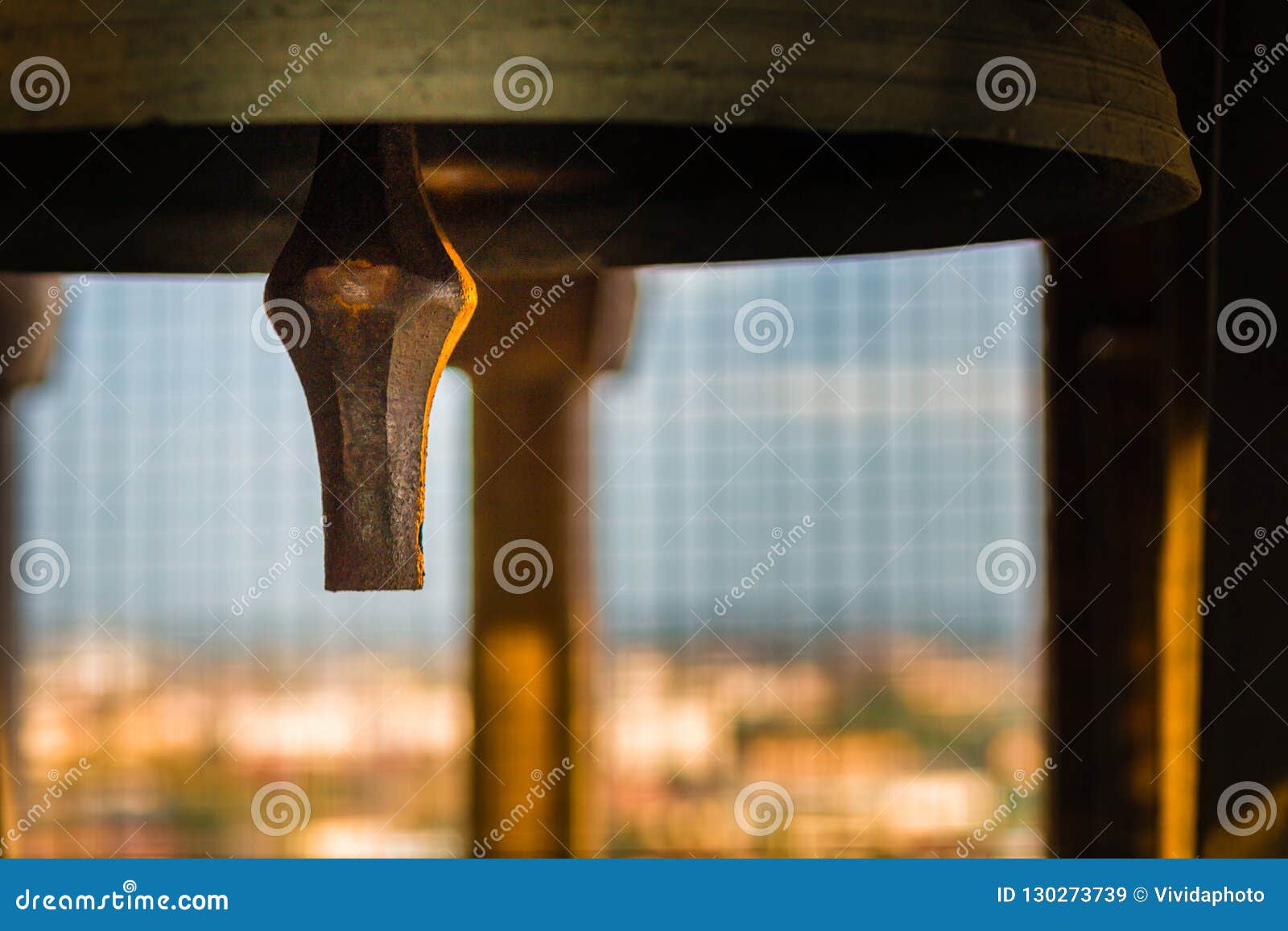 Clapper of ancient bell stock image. Image of temple - 130273739