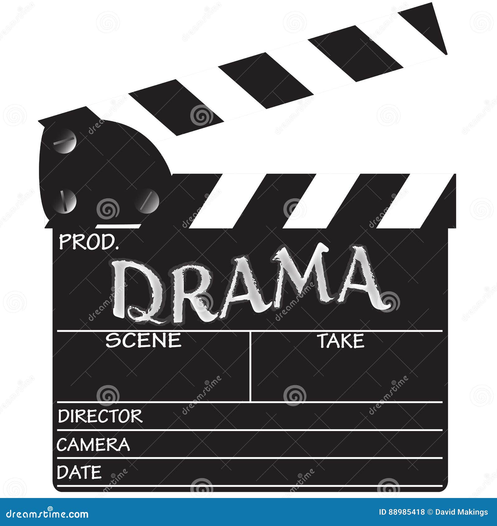 Clapper Board Drama stock illustration. Illustration of cinema - 88985418