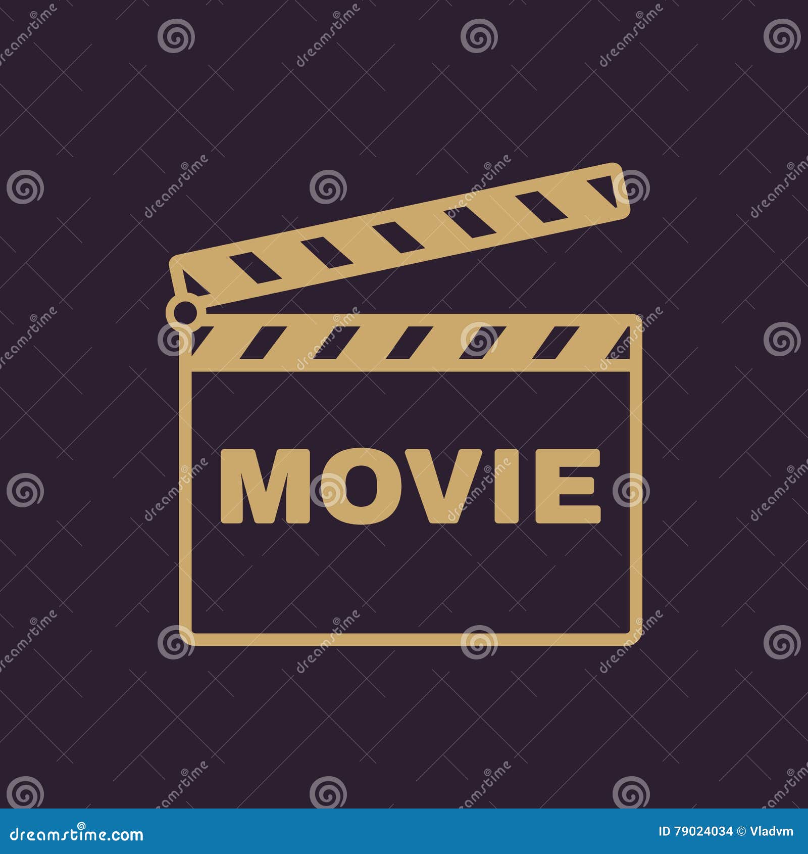 The Clapper Board Icon. Movie Symbol Stock Illustration - Illustration ...