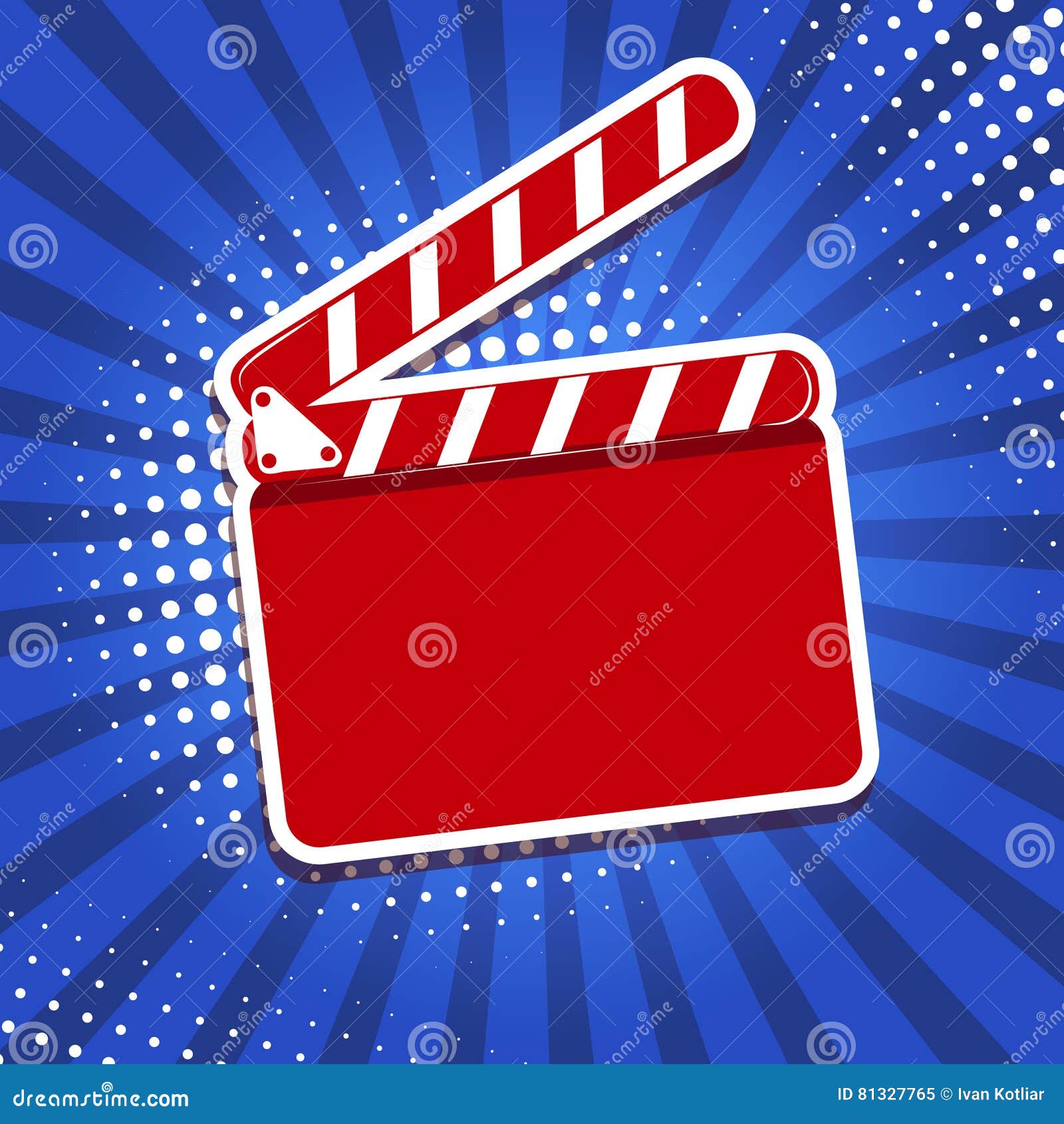 Clapper Board Icon on Pop Art Style Background. Stock Vector ...