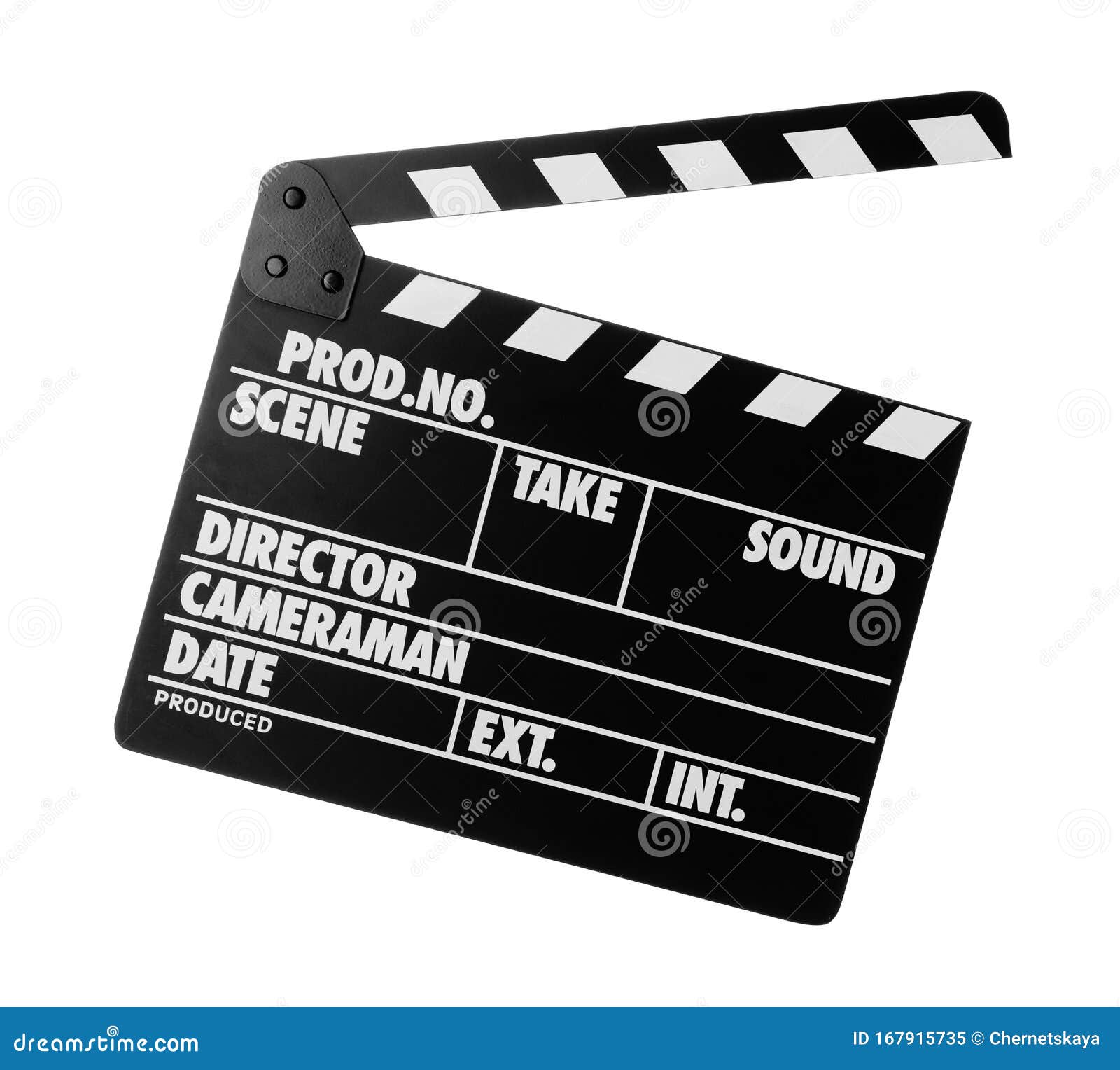 Clapper Board Isolated. Cinema Production Stock Image - Image of ...