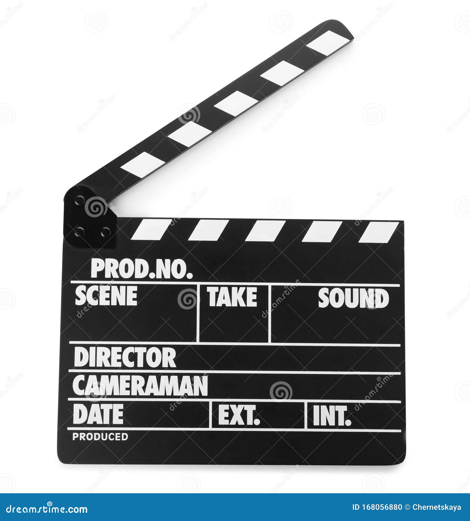 Clapper Board Isolated. Cinema Production Stock Photo - Image of state ...