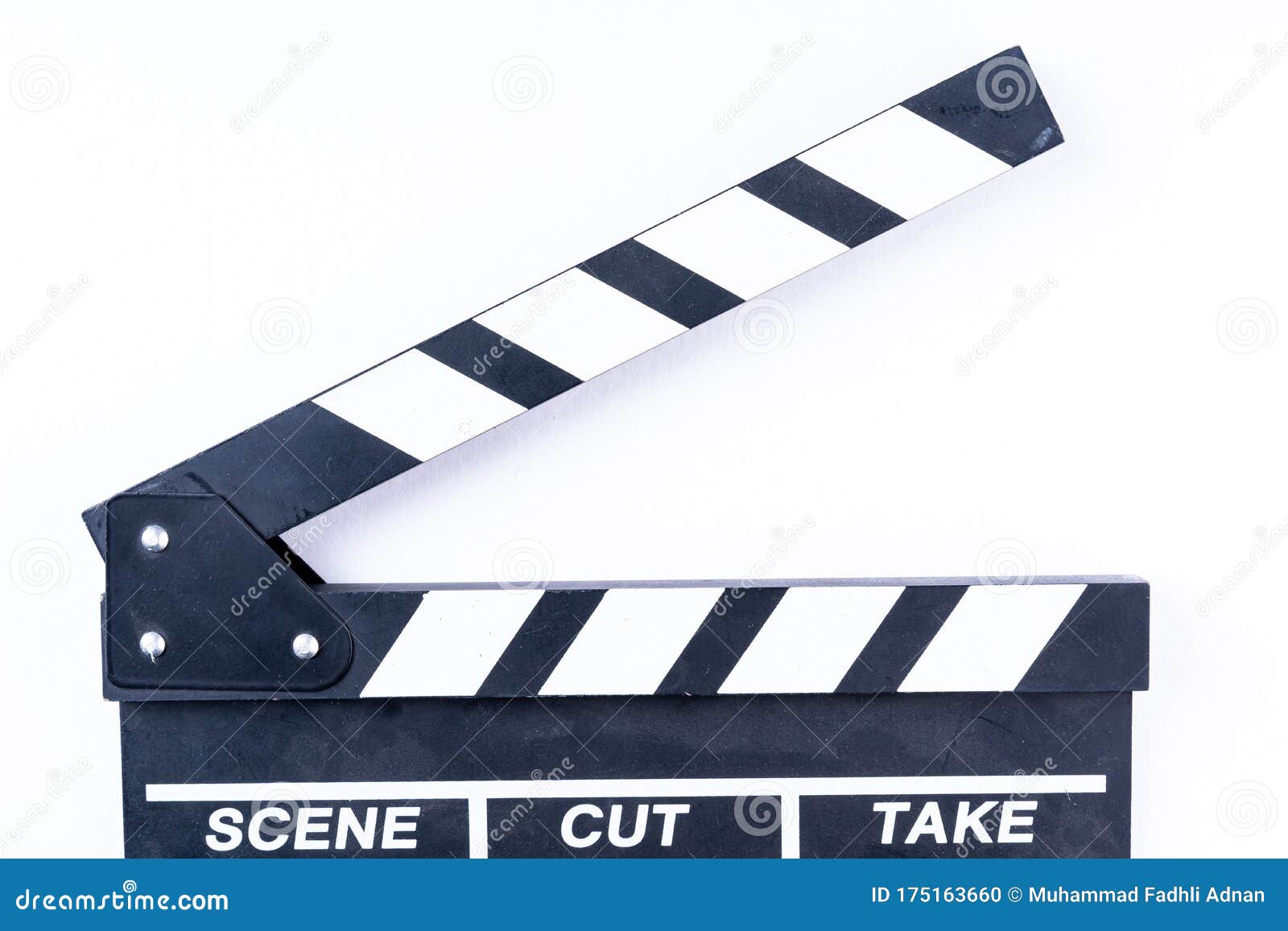 Clapper Board Isolated stock photo. Image of film, hollywood - 175163660