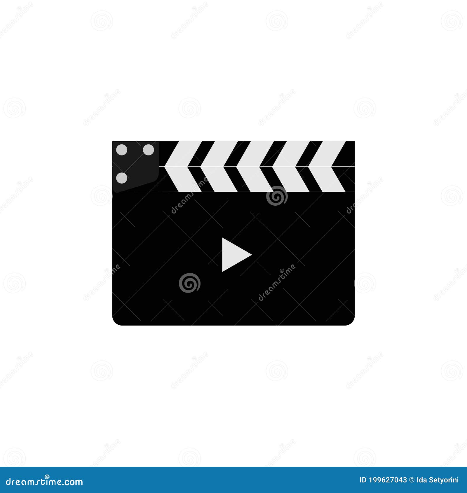 Clapper board logo stock vector. Illustration of pictogram - 199627043