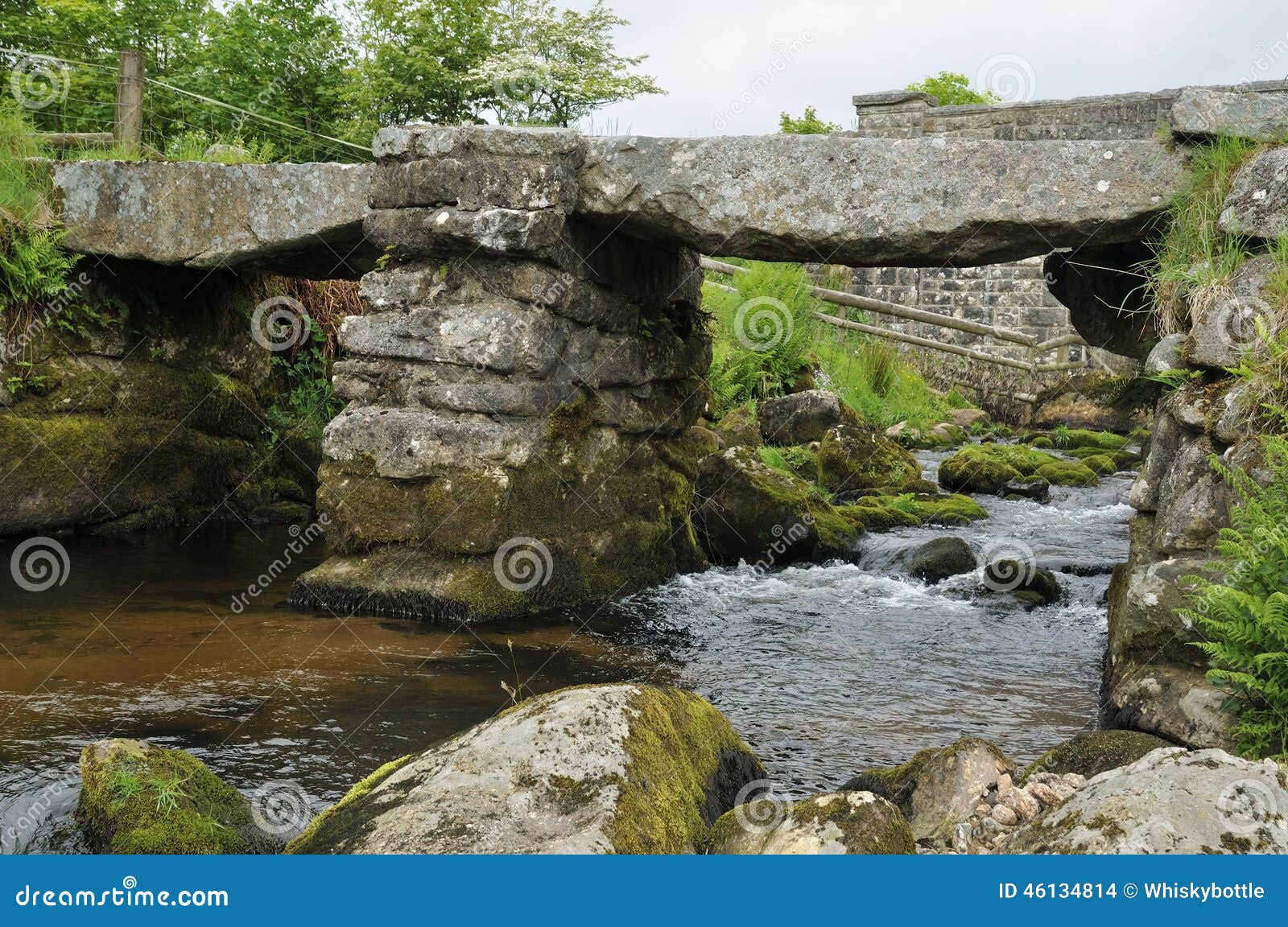 Clapper Bridge Over Blackbrook Stock Photo - Image of nature, england ...