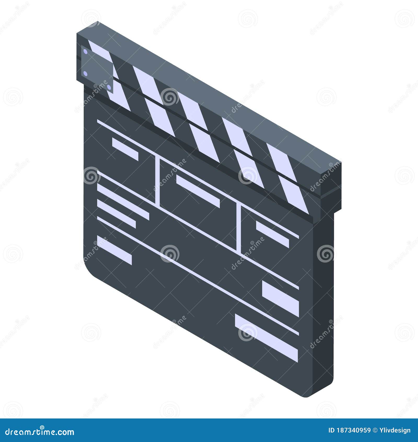 Clapper Icon, Isometric Style Stock Vector - Illustration of clapboard ...
