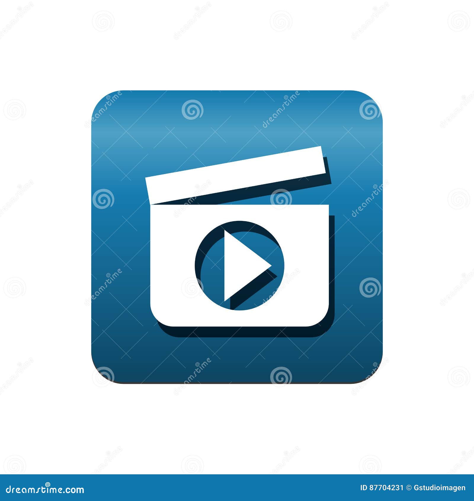 Clapper Media Player Isolated Icon Stock Vector - Illustration of tape ...