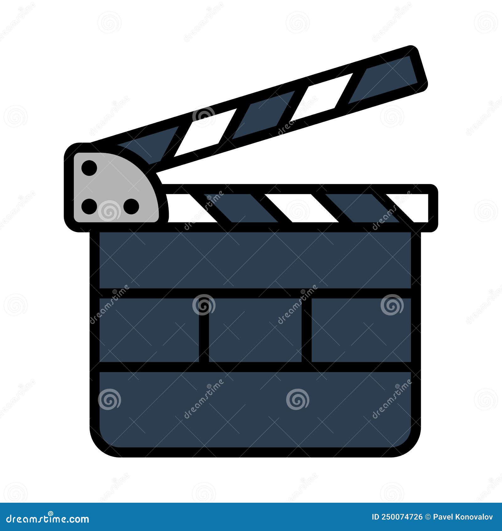 Clapperboard Icon stock vector. Illustration of clap - 250074726