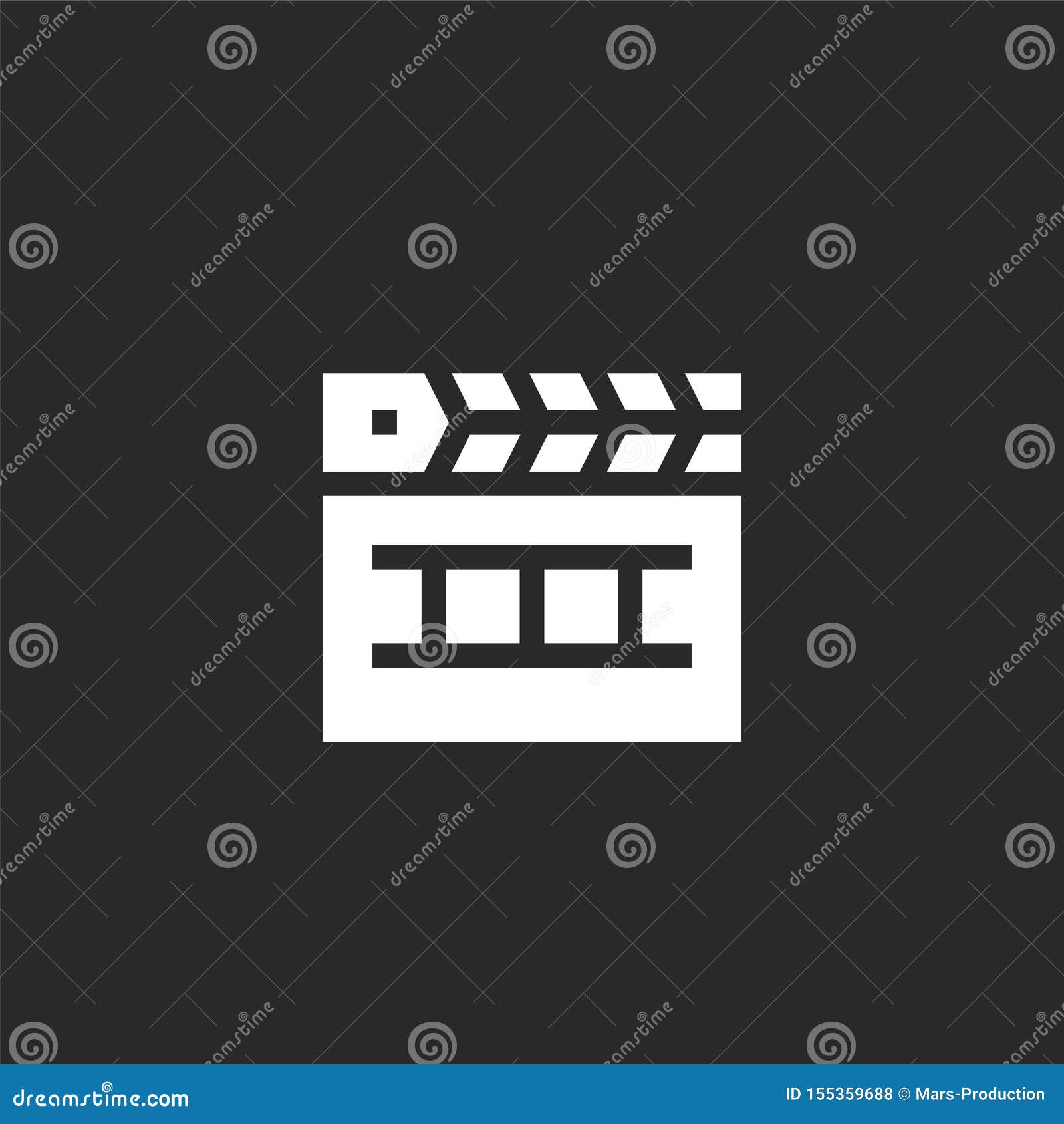 Clapperboard Icon. Filled Clapperboard Icon for Website Design and ...