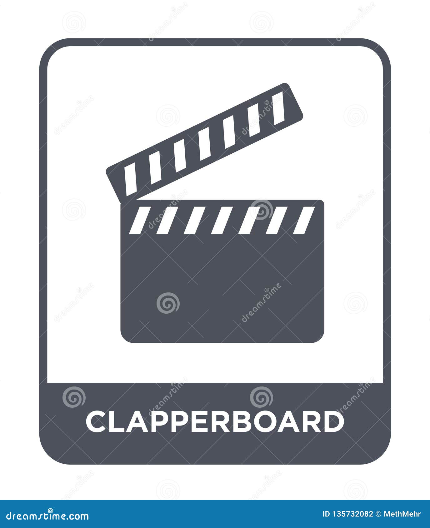 Clapperboard Icon in Trendy Design Style. Clapperboard Icon Isolated on ...