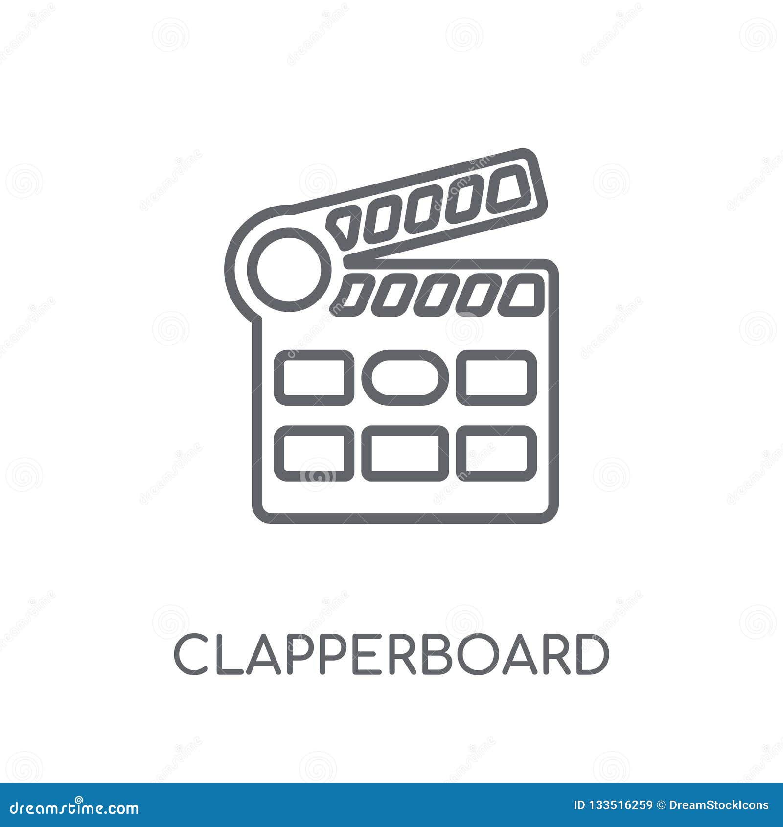 Clapperboard Linear Icon. Modern Outline Clapperboard Logo Conce Stock ...