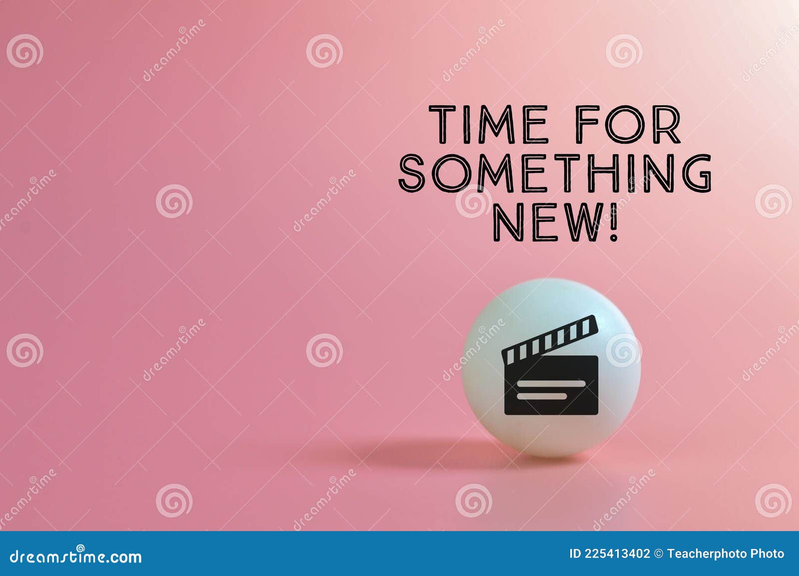 Clapperboard Symbol with Text TIME for SOMETHING NEW Stock Photo ...