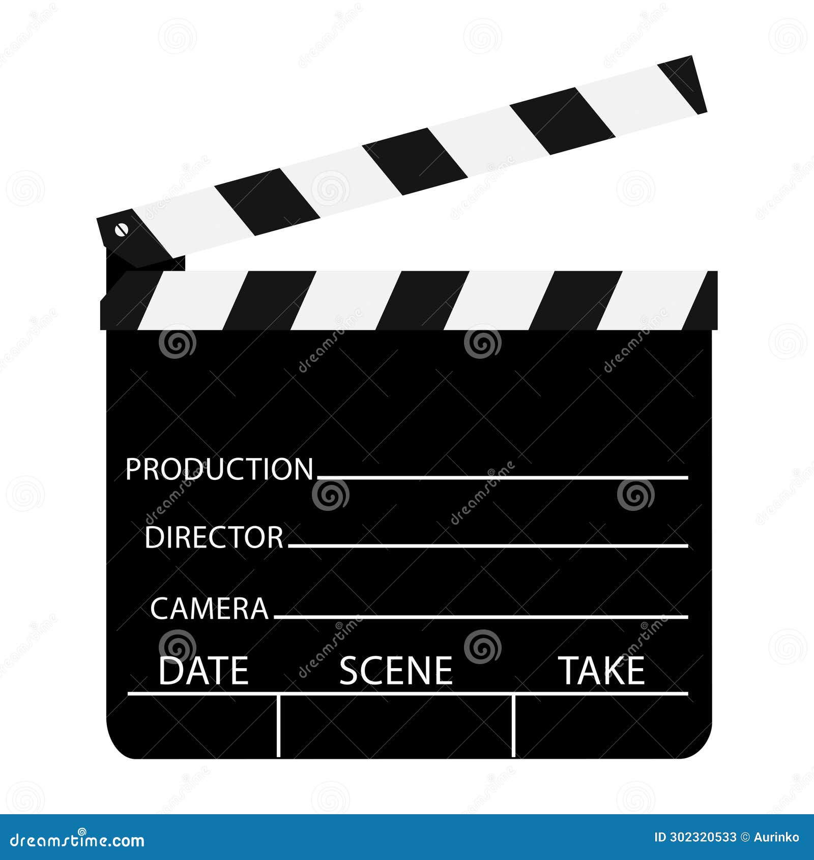 Clapperboard On White Background. Open And Closed Clapperboard. Vector ...