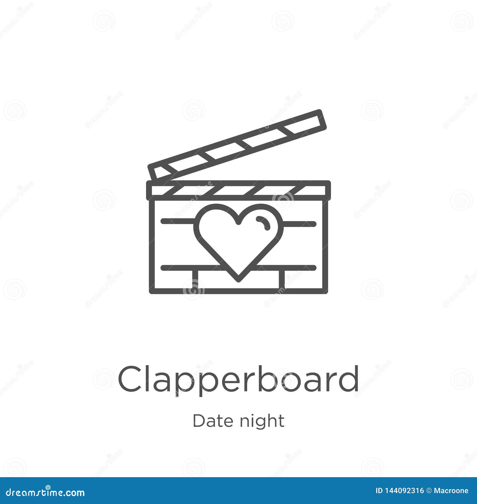 Clapperboard从日期夜汇集的象传染媒介 稀薄的线clapperboard概述象传染媒介例证 R 向量例证 - 插画 包括有 工作室, 背包: 144092316