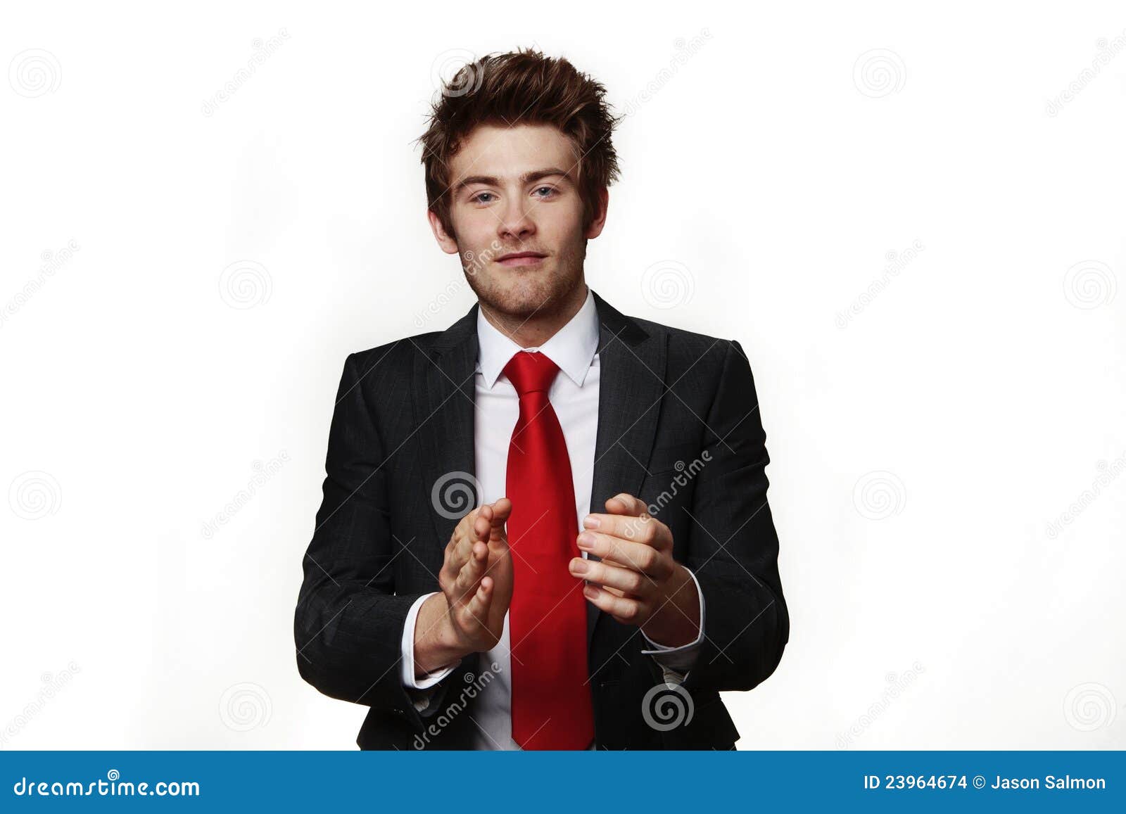 Clapping stock photo. Image of standing, clapping, portrait - 23964674