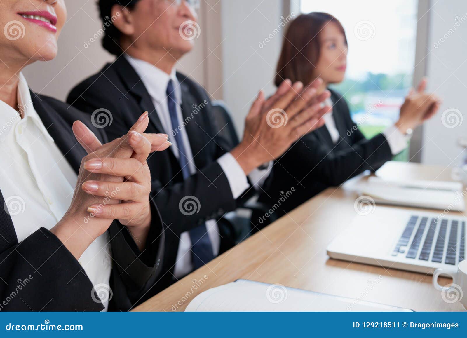 Clapping audience stock image. Image of supporting, meeting - 129218511