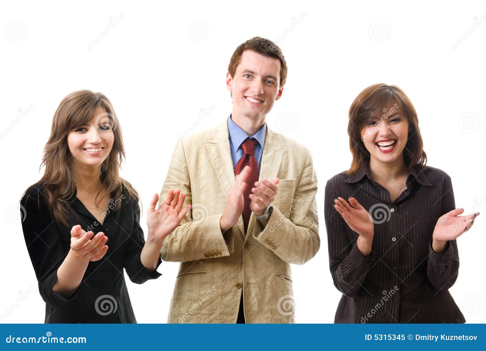 Clapping. Group of Smiling Businesspeople. Stock Image - Image of ...
