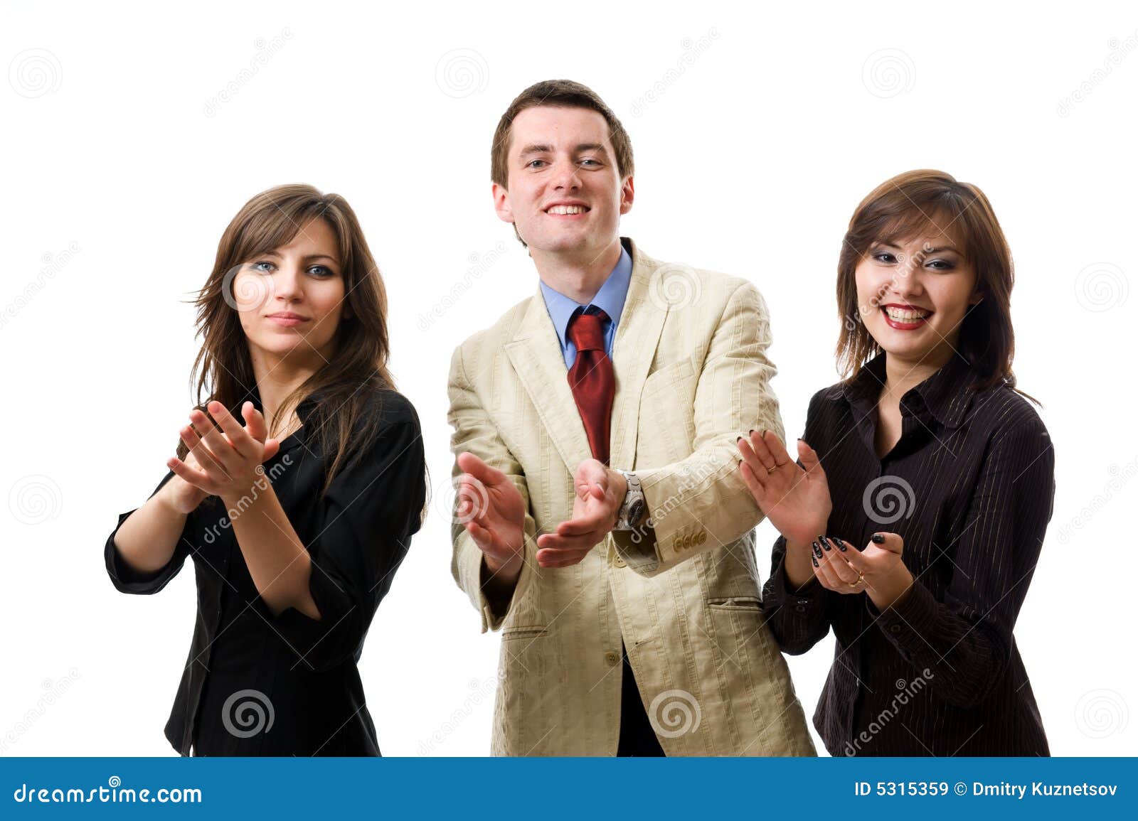 Clapping. Group of Smiling Businesspeople Stock Image - Image of ...