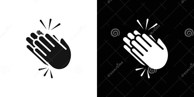 Clapping Hand Icon Flat Vector Set Outline Stock Vector - Illustration ...
