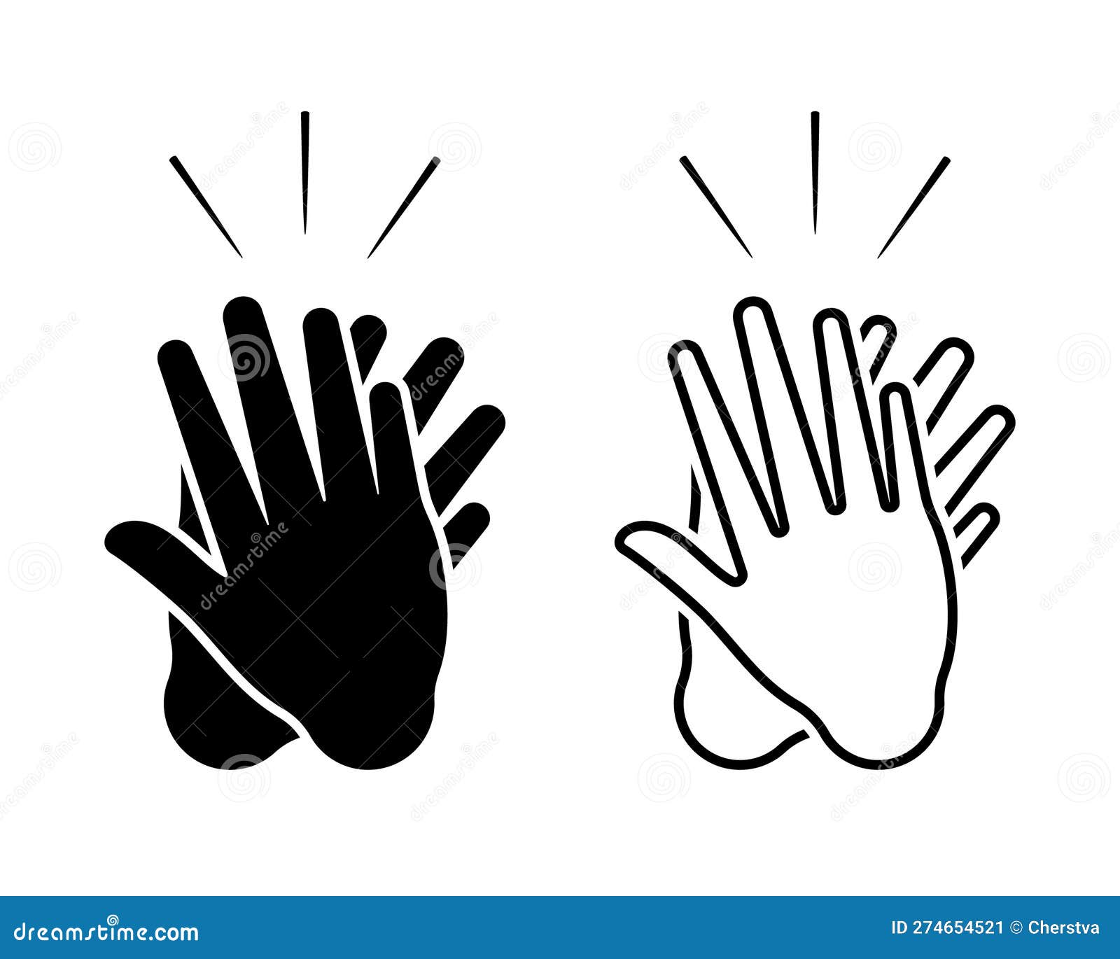 Clapping Hands Gesture Vector Illustration Icon Set. High Five Applaud ...
