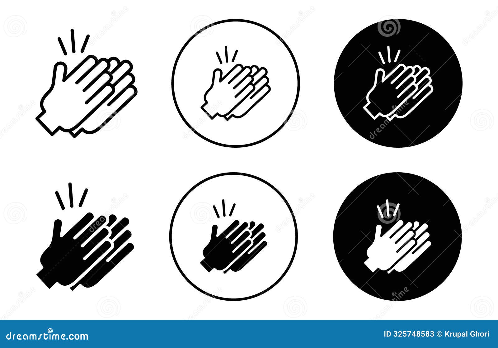 Clapping hands icon stock illustration. Illustration of logo - 325748583