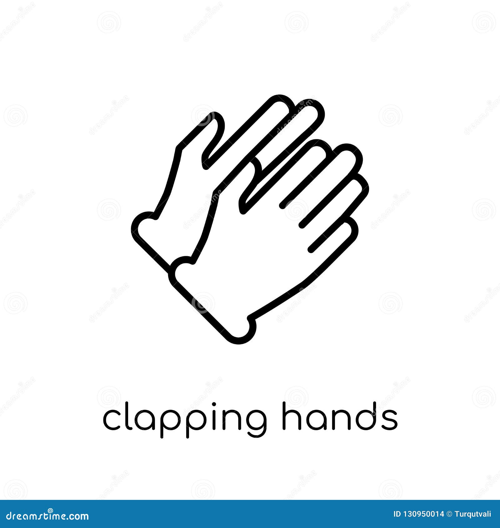 Clapping Linear Black White Icons Vector Illustration | CartoonDealer ...