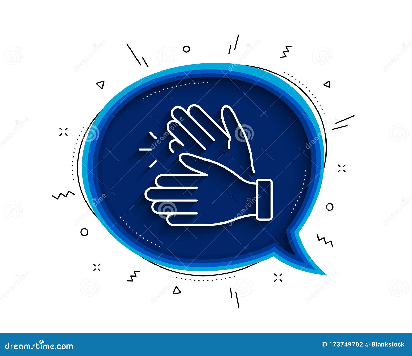 Clapping Hands Line Icon. Clap Sign. Vector Stock Vector - Illustration ...