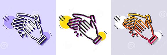Clapping Hands Line Icon. Clap Sign. Halftone Dotted Pattern. Vector ...