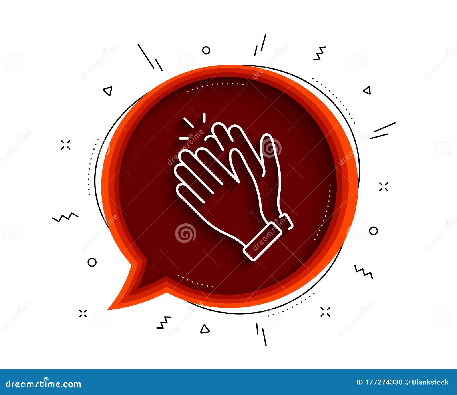 Clapping Hands Line Icon. Clap Sign. Vector Stock Vector - Illustration ...